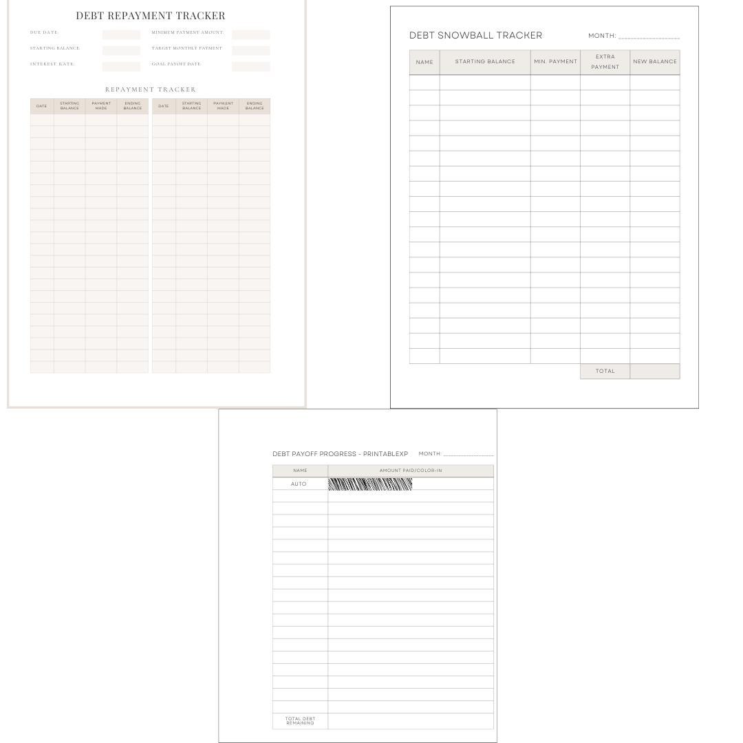 Debt Snowball Tracker Printable | Debt Payoff Planner | Loan & Credit ...