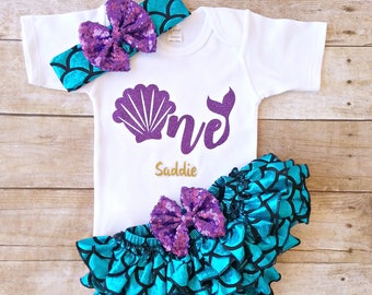 Mermaid 1st birthday outfit | Etsy