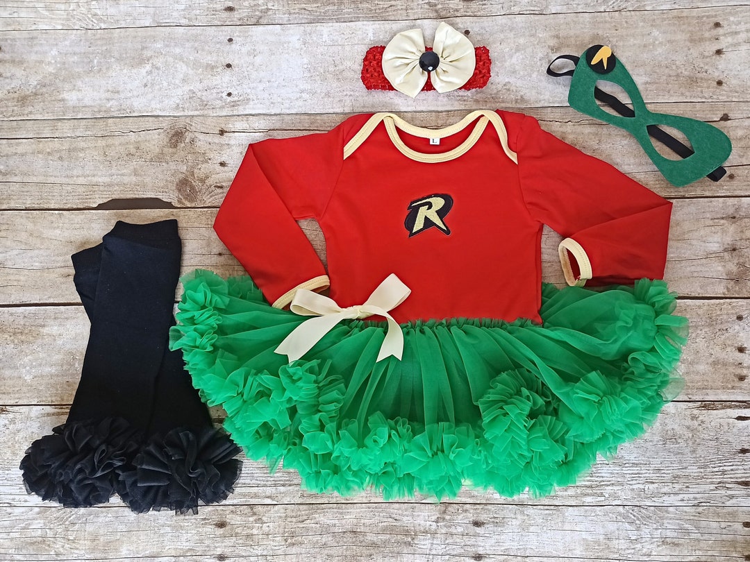 Robin Superhero Halloween Costume Baby Girl Dress, Tutu Dress/bodysuit ...