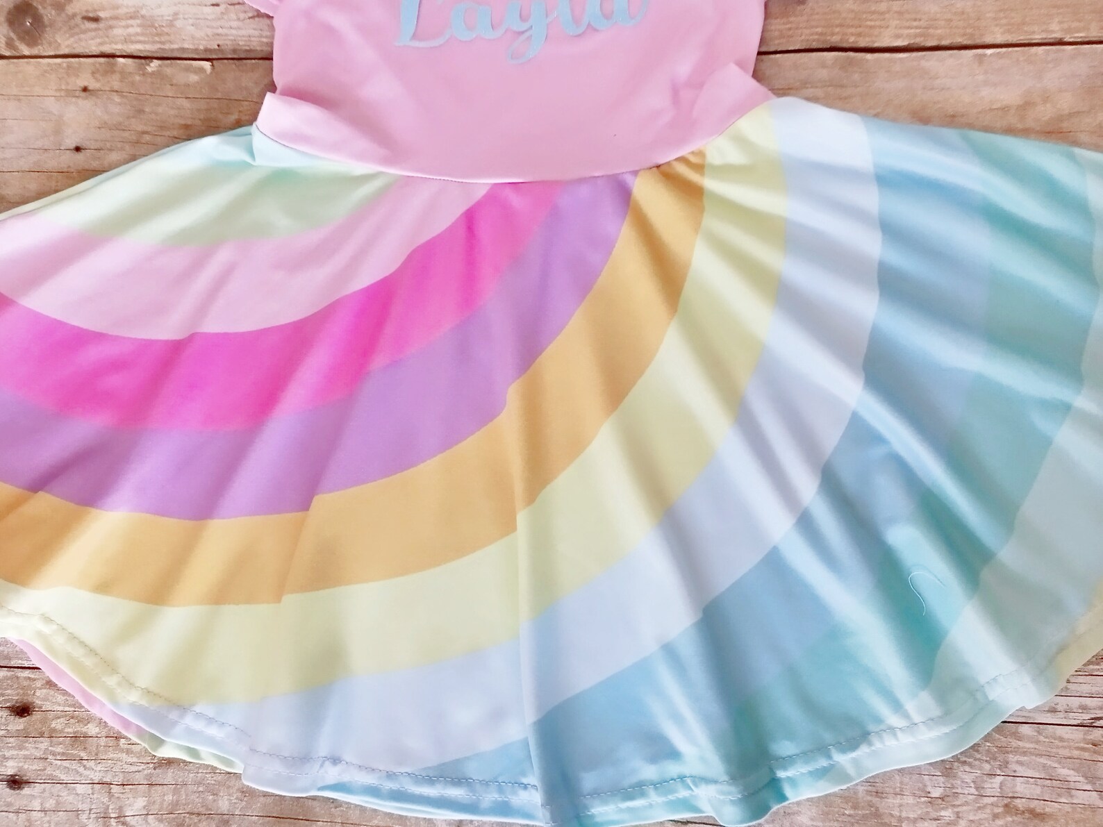 Girl rainbow dress Rainbow twirl dress. Personalized rainbow | Etsy