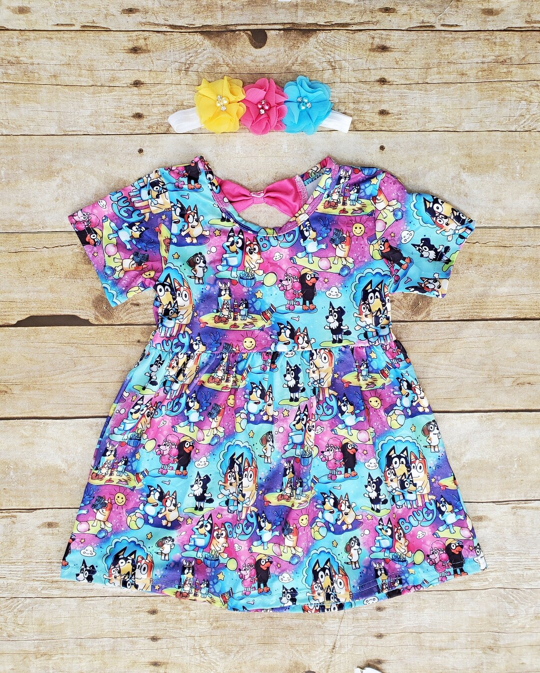 Girl Dog Cartoon Dress. Dog Character Dress. Dog Blue Character Dress ...