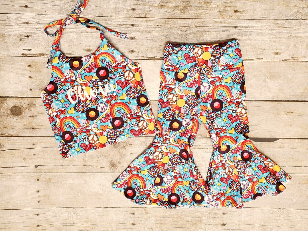 Girl Groovy Retro Outfit, Groovy Disco Girl Outfit, Groovy Bell Bottoms ...