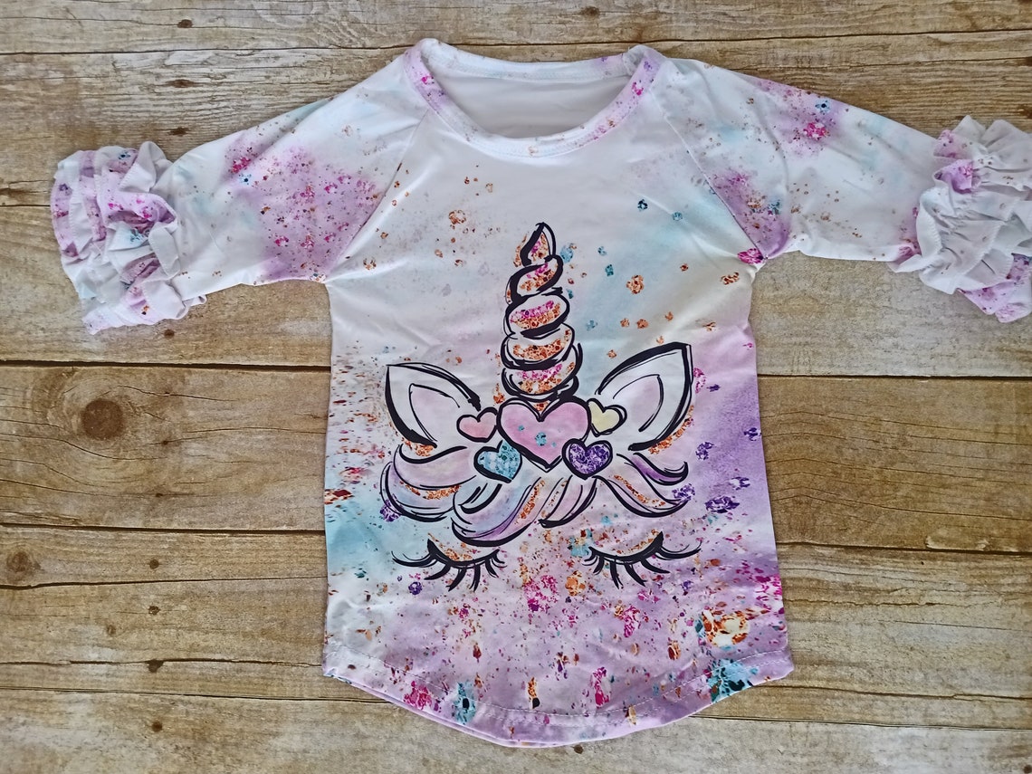 Girl Unicorn Outfit. Girl Birthday Unicorn Outfit. Unicorn Pant Shirt ...