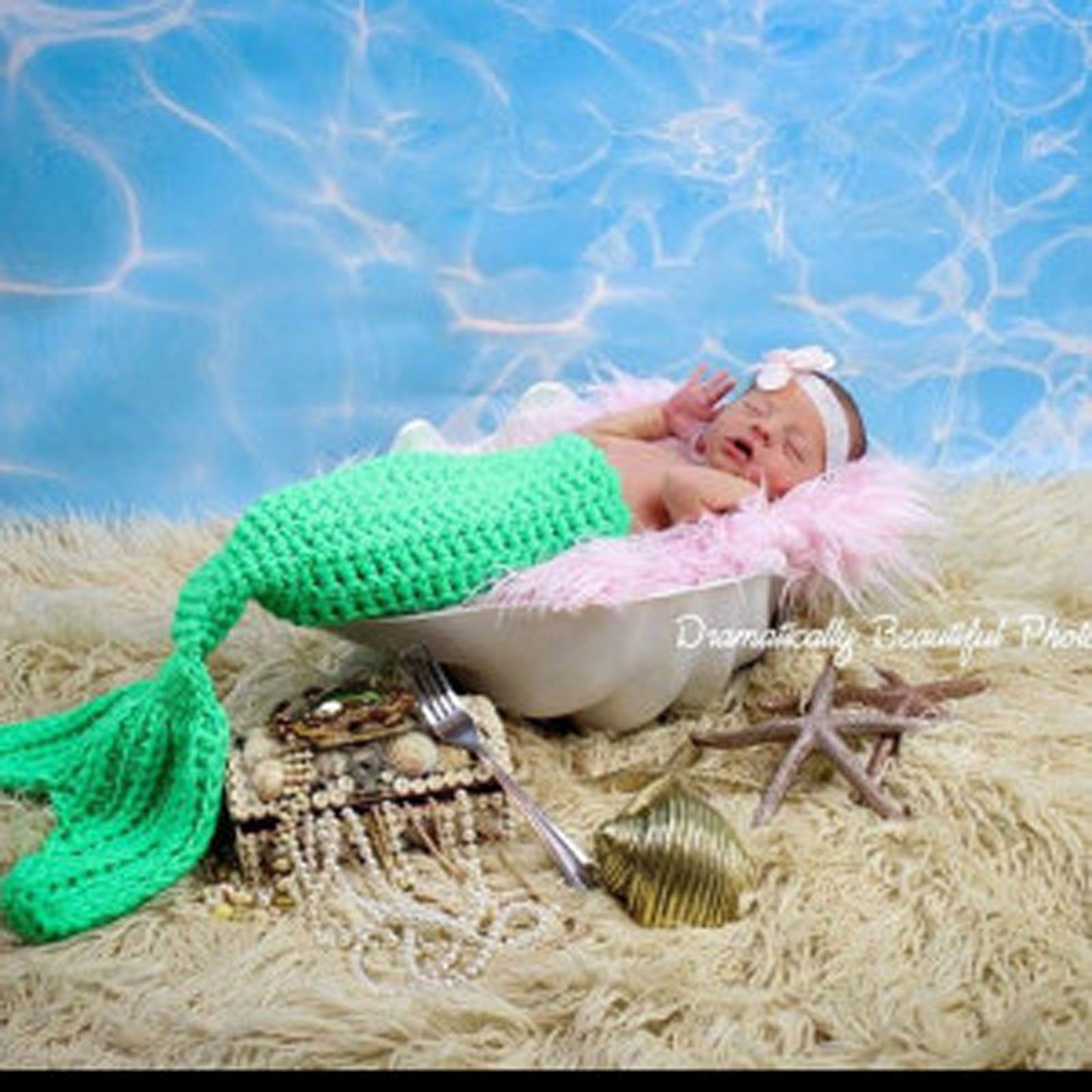 Giant 18 Pearlescent Seashell Infant Baby Poser - Etsy