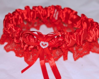 Red Satin Garter Belt - Etsy