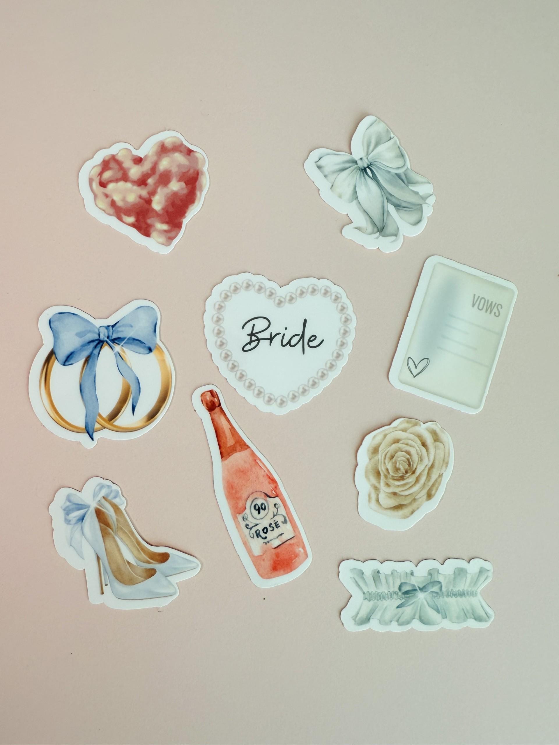 Bride Sticker Pack| Wedding Vinyl Stickers| Bridal Party Favor Bag ...