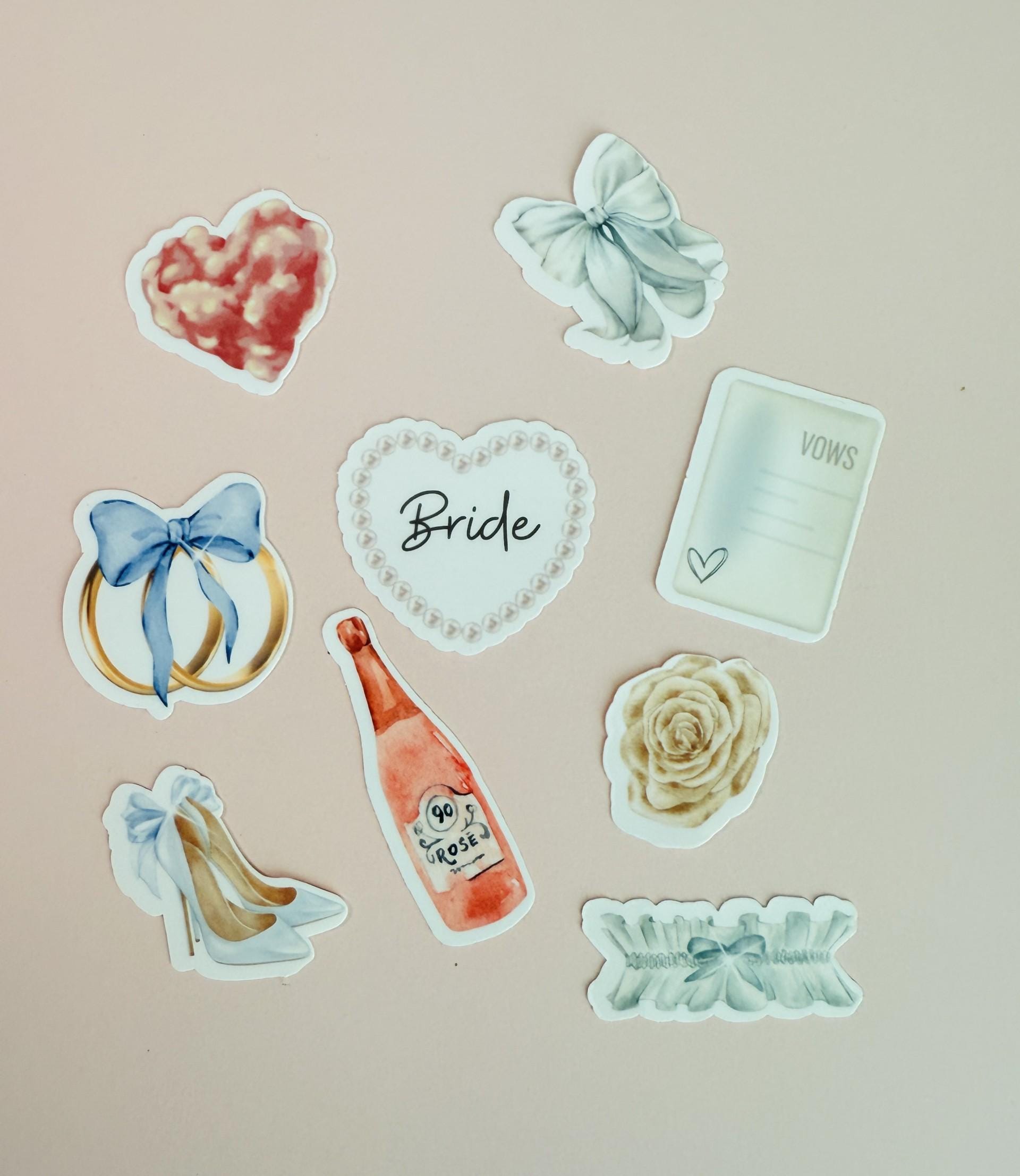 Bride Sticker Pack| Wedding Vinyl Stickers| Bridal Party Favor Bag ...