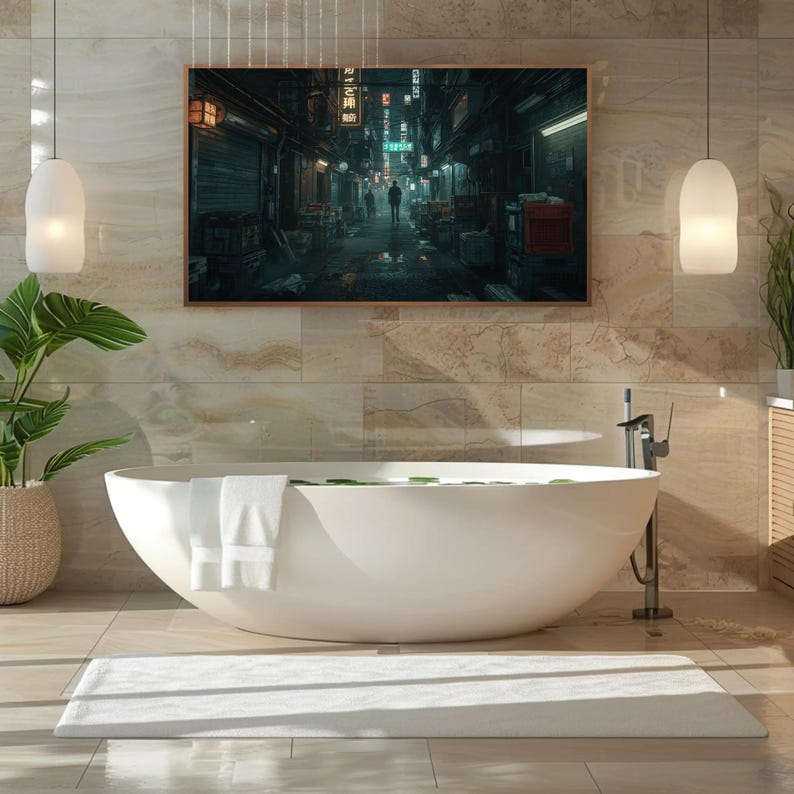 Cyberpunk Poster | Futuristic Tokyo Alleyway | Neon City Artwork ...
