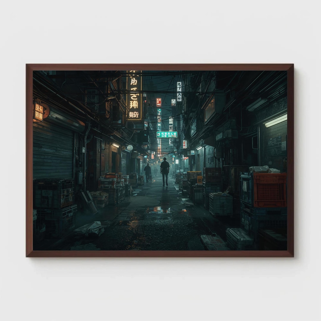 Cyberpunk Poster | Futuristic Tokyo Alleyway | Neon City Artwork ...