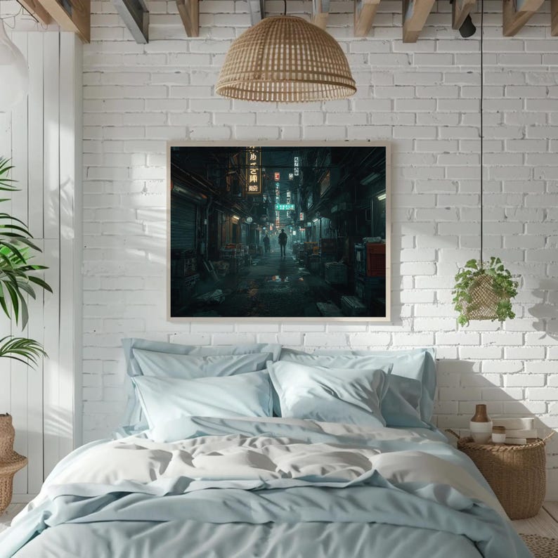 Cyberpunk Poster | Futuristic Tokyo Alleyway | Neon City Artwork ...