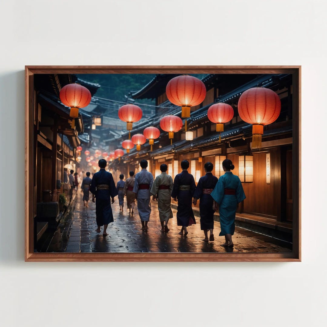 Lantern Artwork | Kyoto Summer Festival Night | Yukata Street Scene ...