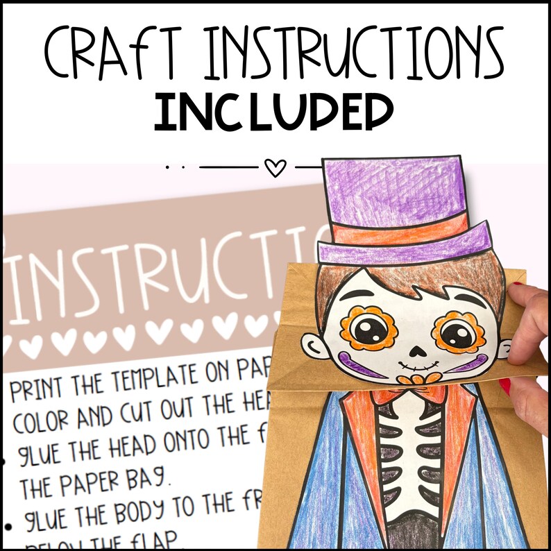Día De Muertos Boy and Girl Paper Bag Puppet Bundle | Altar Ofrenda ...