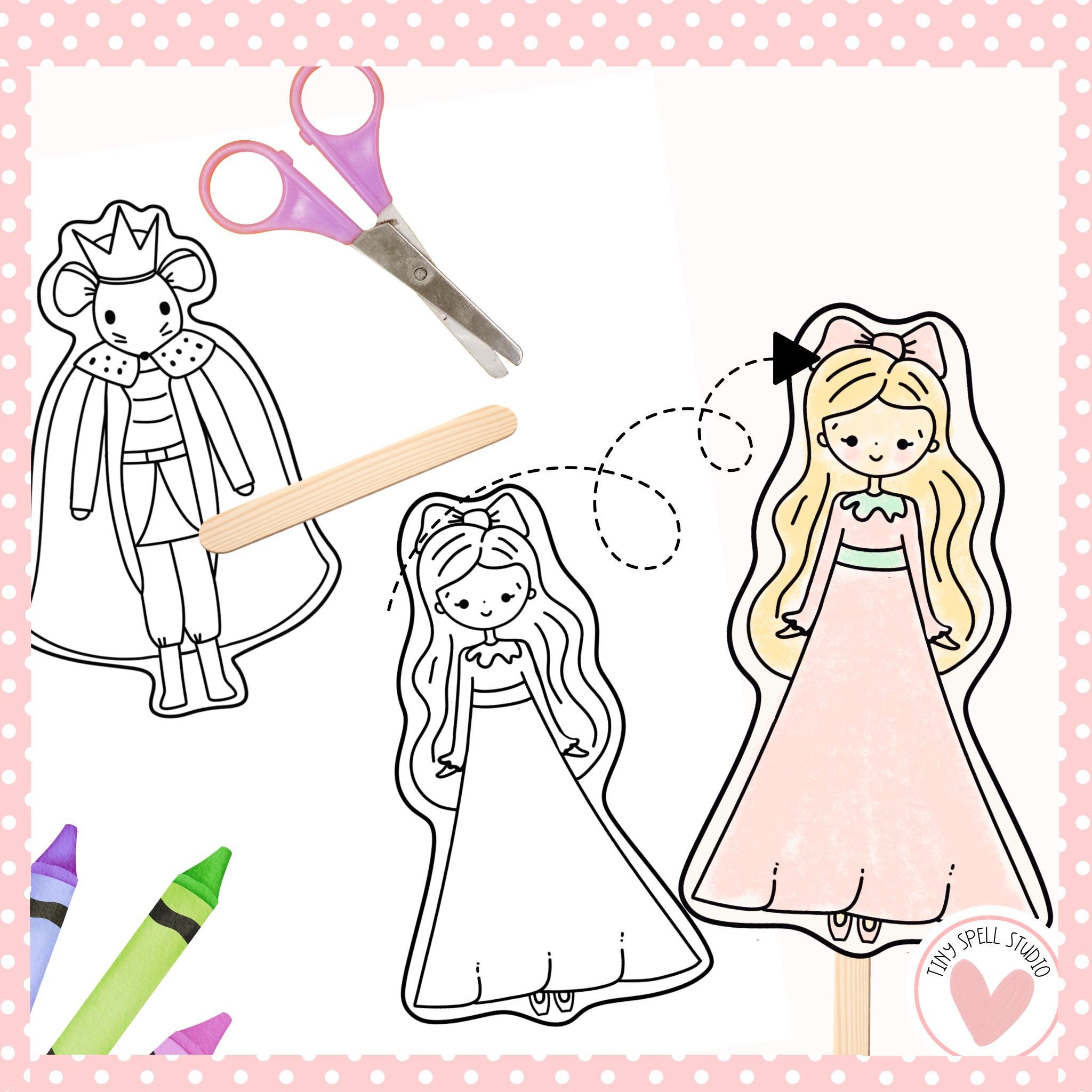 Nutcracker Ballet Stick Puppet Craft | Printable Templates (PDF ...