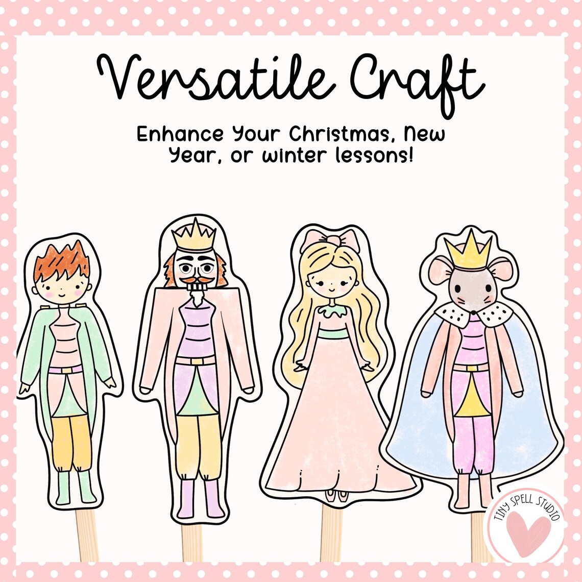 Nutcracker Ballet Stick Puppet Craft | Printable Templates (PDF ...