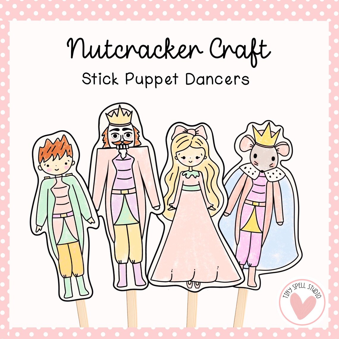 Nutcracker Ballet Stick Puppet Craft | Printable Templates (PDF ...