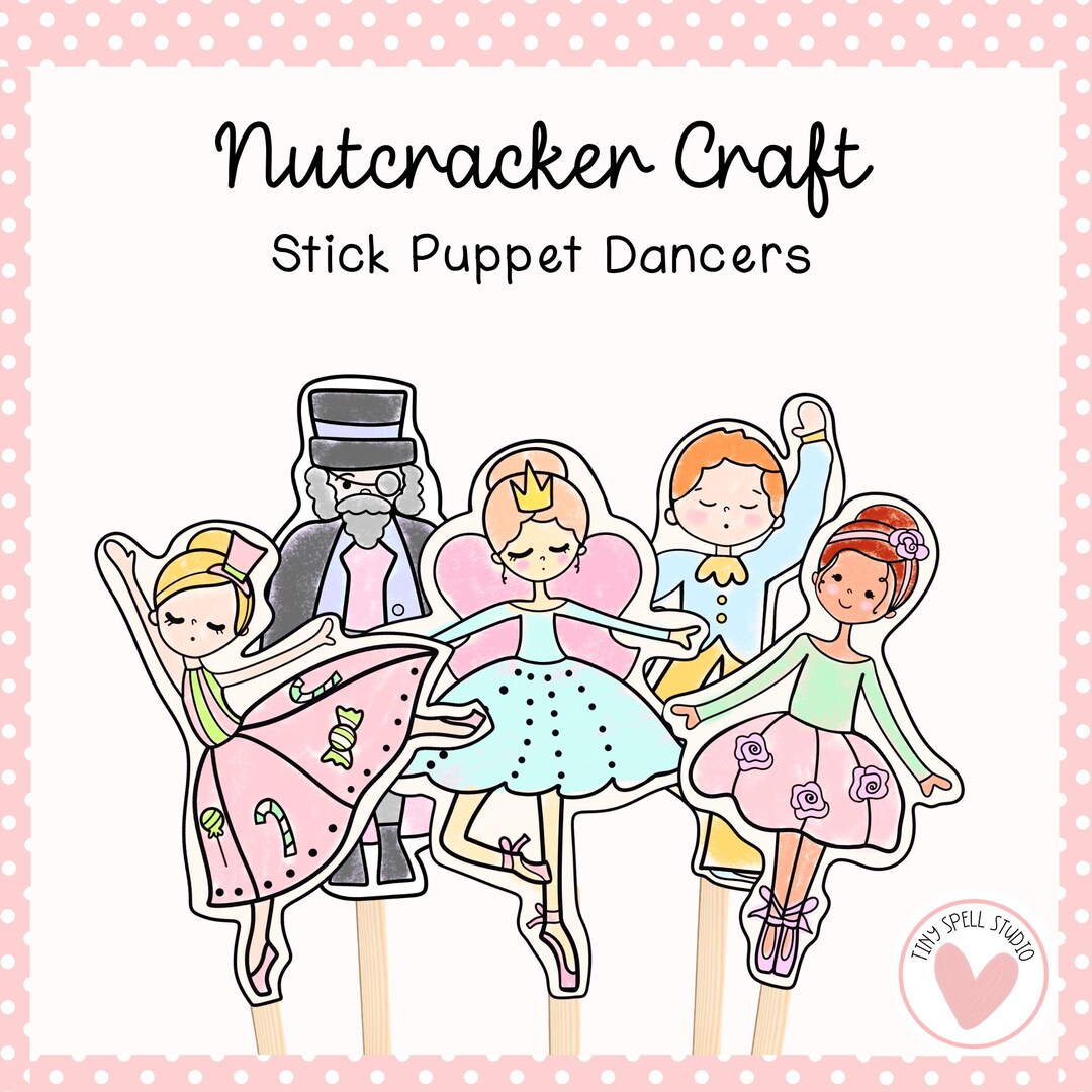 Nutcracker Ballet Stick Puppet Craft, Drosselmeyer Fritz Sugar Plum ...