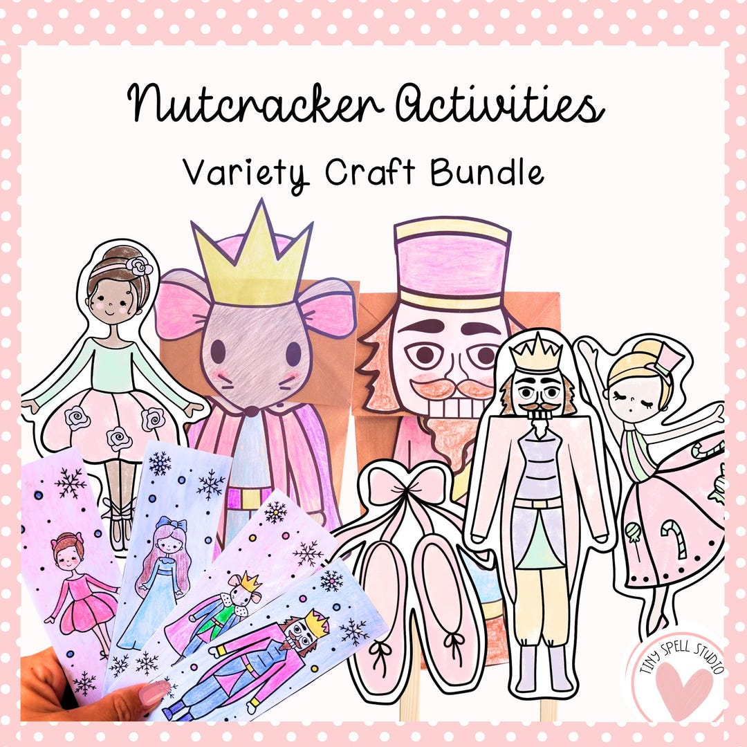 Nutcracker Variety Craft Bundle, Stick Puppet Dancers, Ballet Paper Bag ...