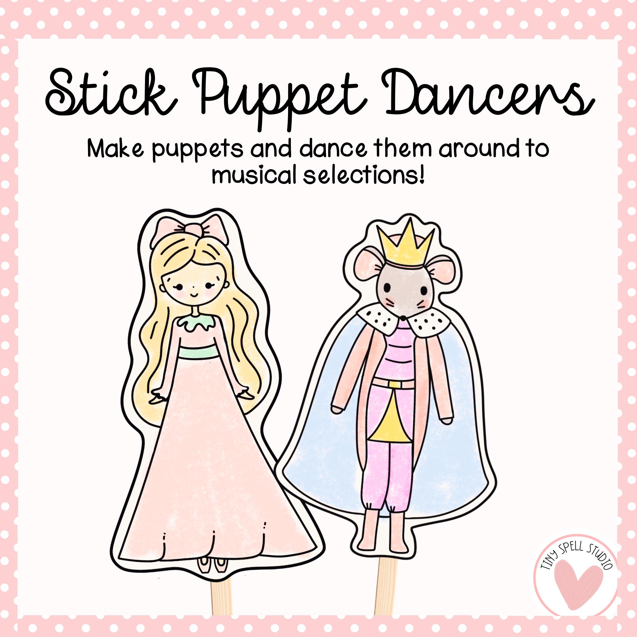 Nutcracker Ballet Stick Puppet Craft | Printable Templates (PDF ...