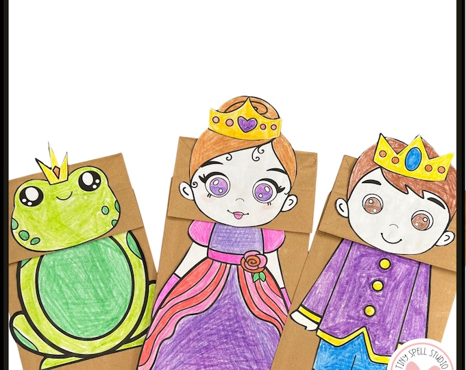 Frog Prince Paper Craft Printable Pond Animal Finger Puppet Kids Craft ...