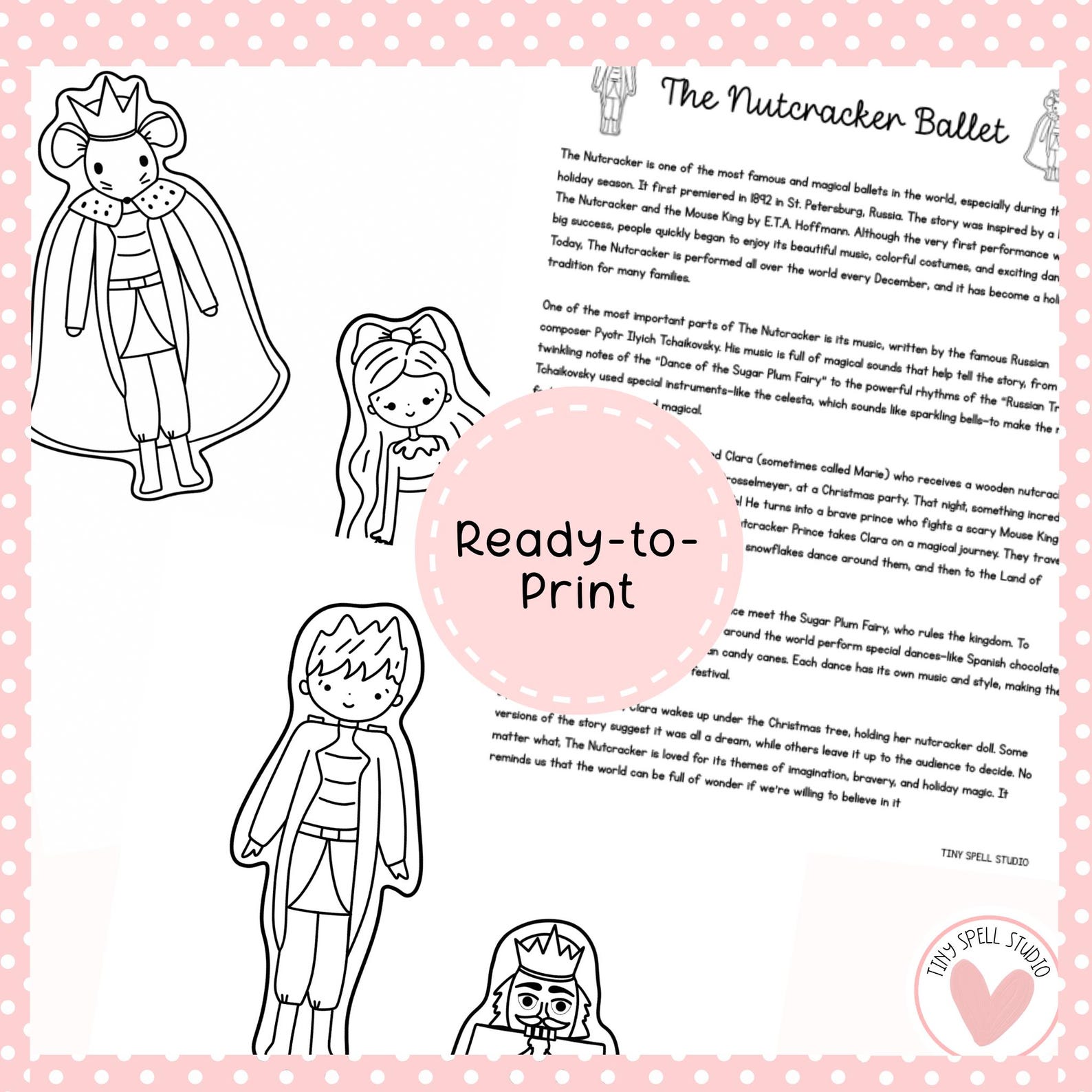 Nutcracker Ballet Stick Puppet Craft | Printable Templates (PDF ...