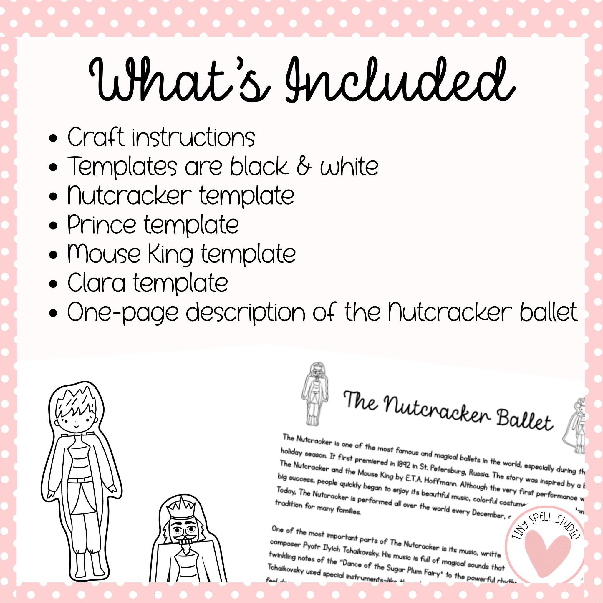 Nutcracker Ballet Stick Puppet Craft | Printable Templates (PDF ...