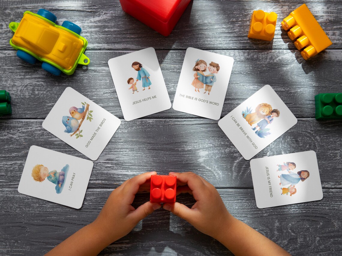 20 Christian Affirmation Flashcards for Kids, Faith Based Learning ...