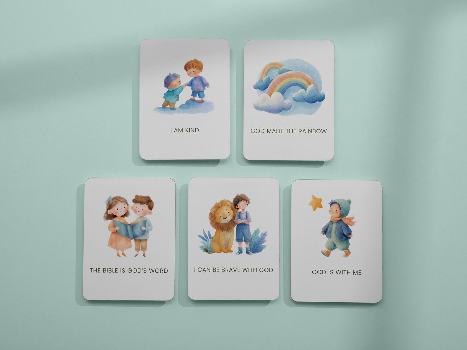 20 Christian Affirmation Flashcards for Kids, Faith Based Learning ...