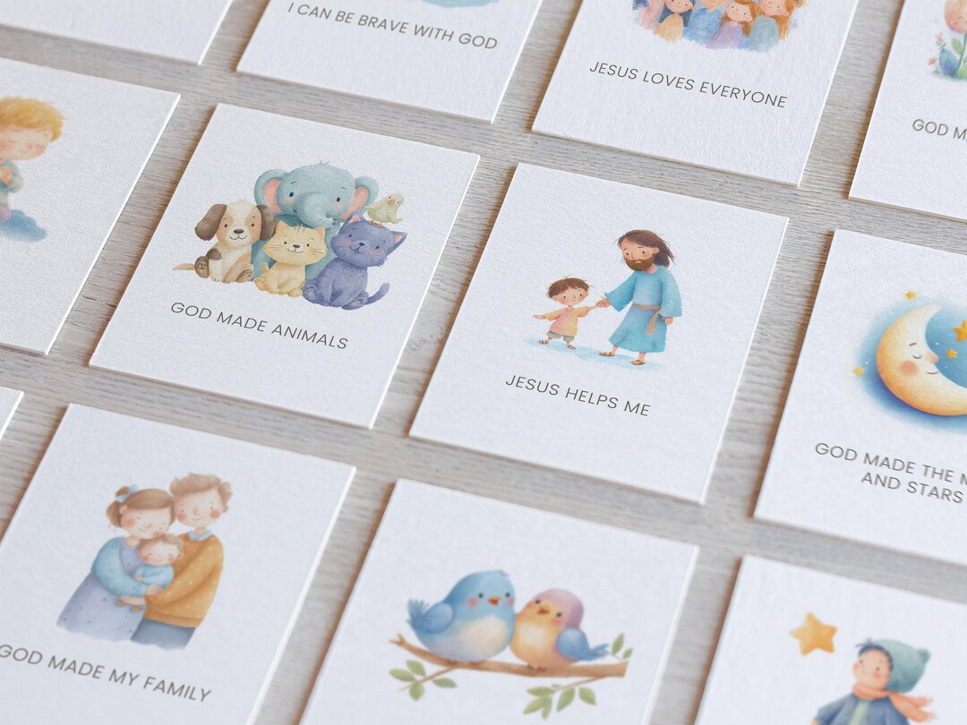 20 Christian Affirmation Flashcards for Kids, Faith Based Learning ...