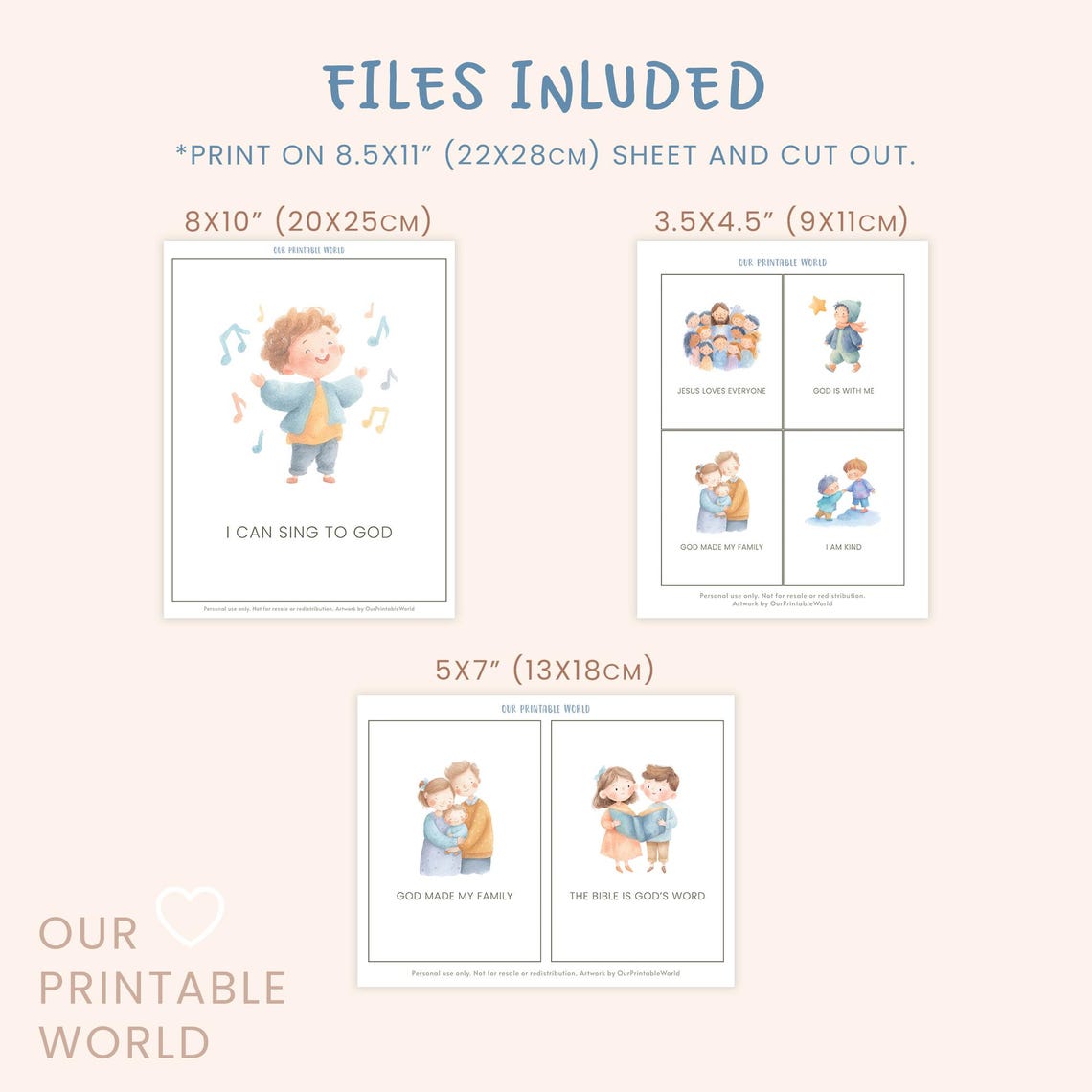 20 Christian Affirmation Flashcards for Kids, Faith Based Learning ...