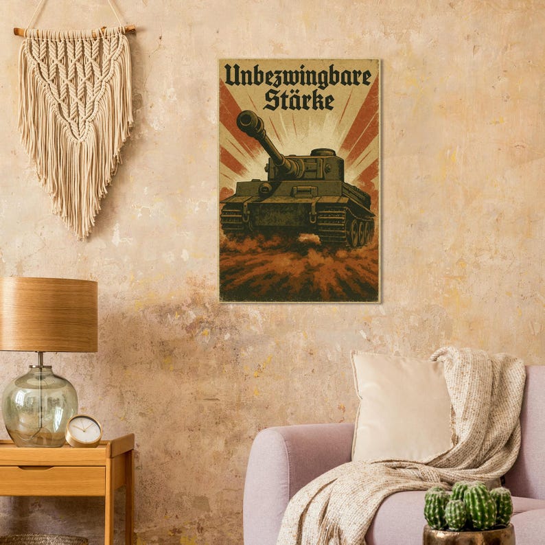 Tiger I Tank Poster – Indomitable Strength – Vintage WW2 Propaganda ...