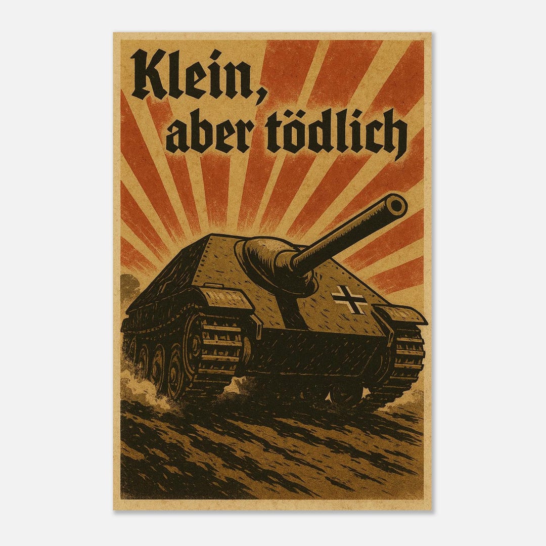 Hetzer Panzer Poster – Small but Deadly – German WW2 Vintage Propaganda ...