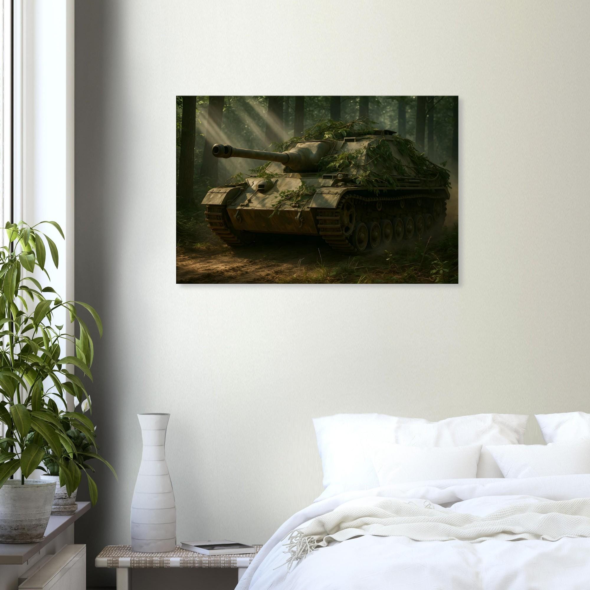 Stug III Ausf G Tank Ambush in the Forest WWII Tank Canvas Print ...