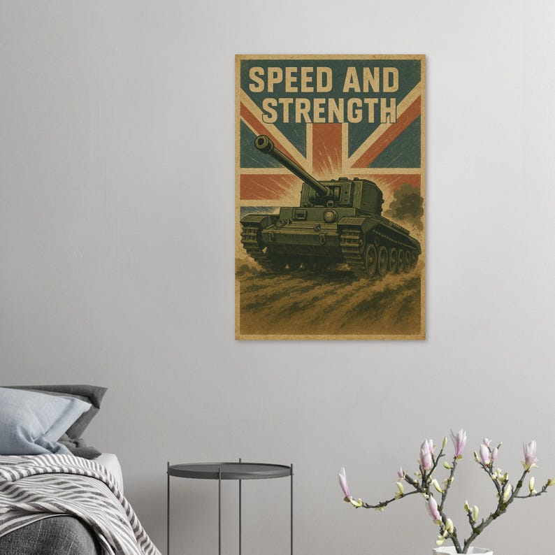 Vintage WWII Cromwell Tank Poster – British Army Propaganda Style Wall ...