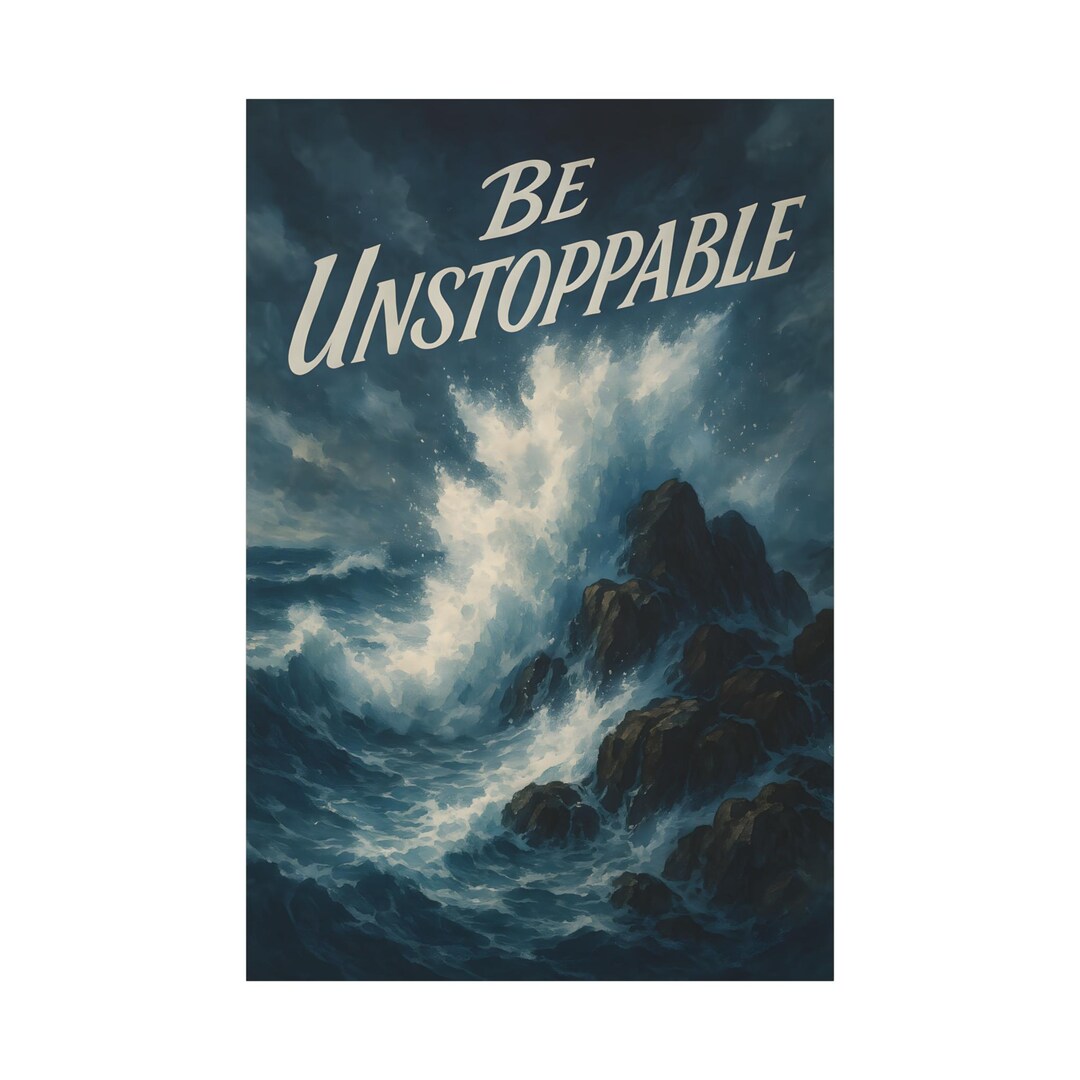 Be Unstoppable Poster Ocean Wave Wall Art Motivational Quote Print - Etsy