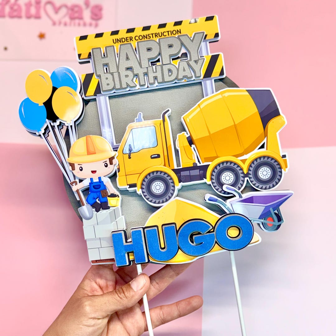 Custom Construction Truck Cake Topper, Boy's Birthday Party - Etsy