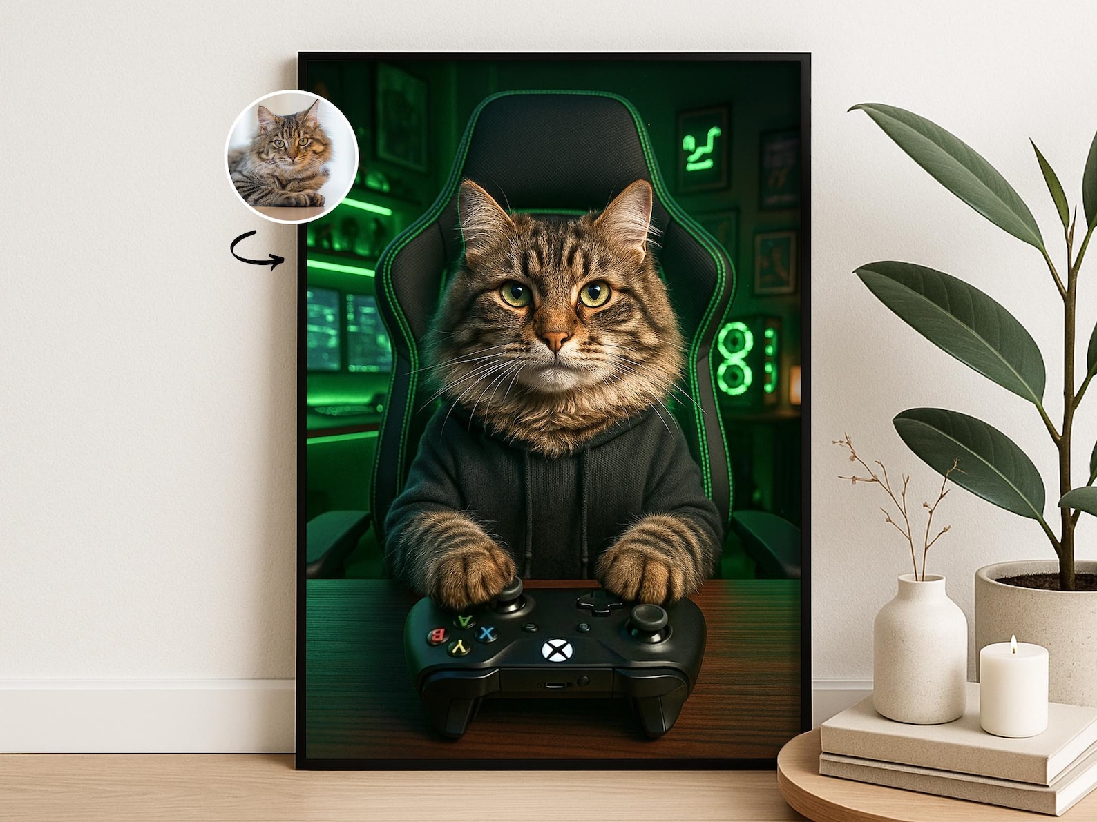 Custom Pet Gamer Portrait | Personalized Cat or Dog Art | Xbox ...