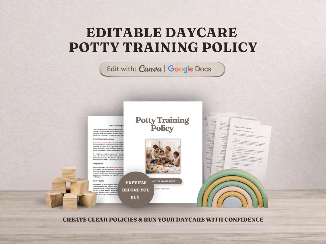 Editable Daycare Potty Training Policy (canva, Google Docs) - Etsy UK