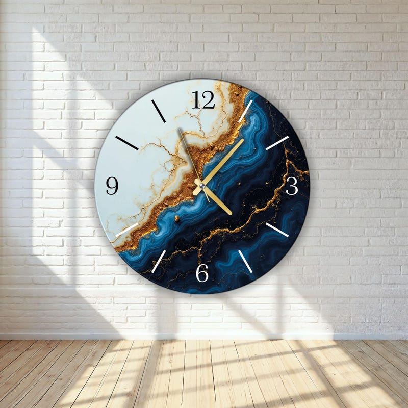 Blue Wall Clock - Etsy Australia