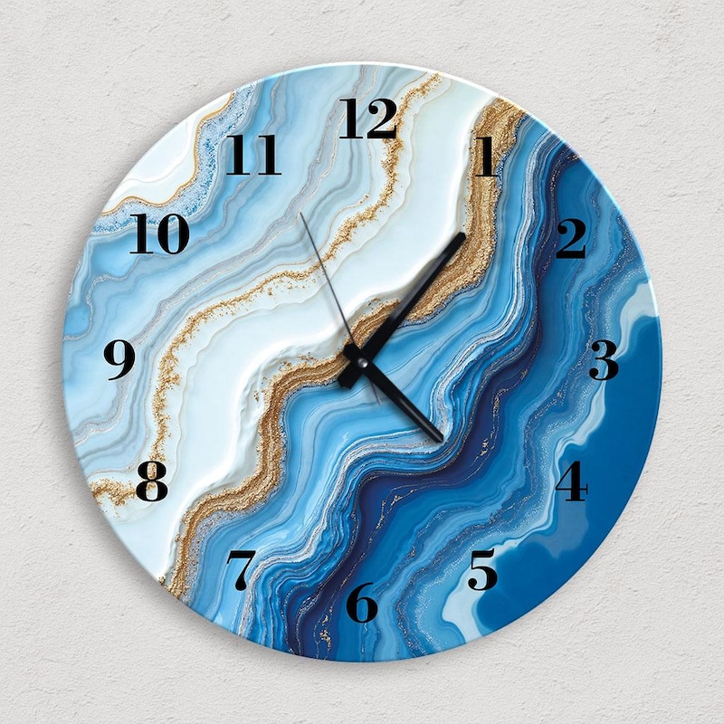 Blue Wall Clock - Etsy Australia