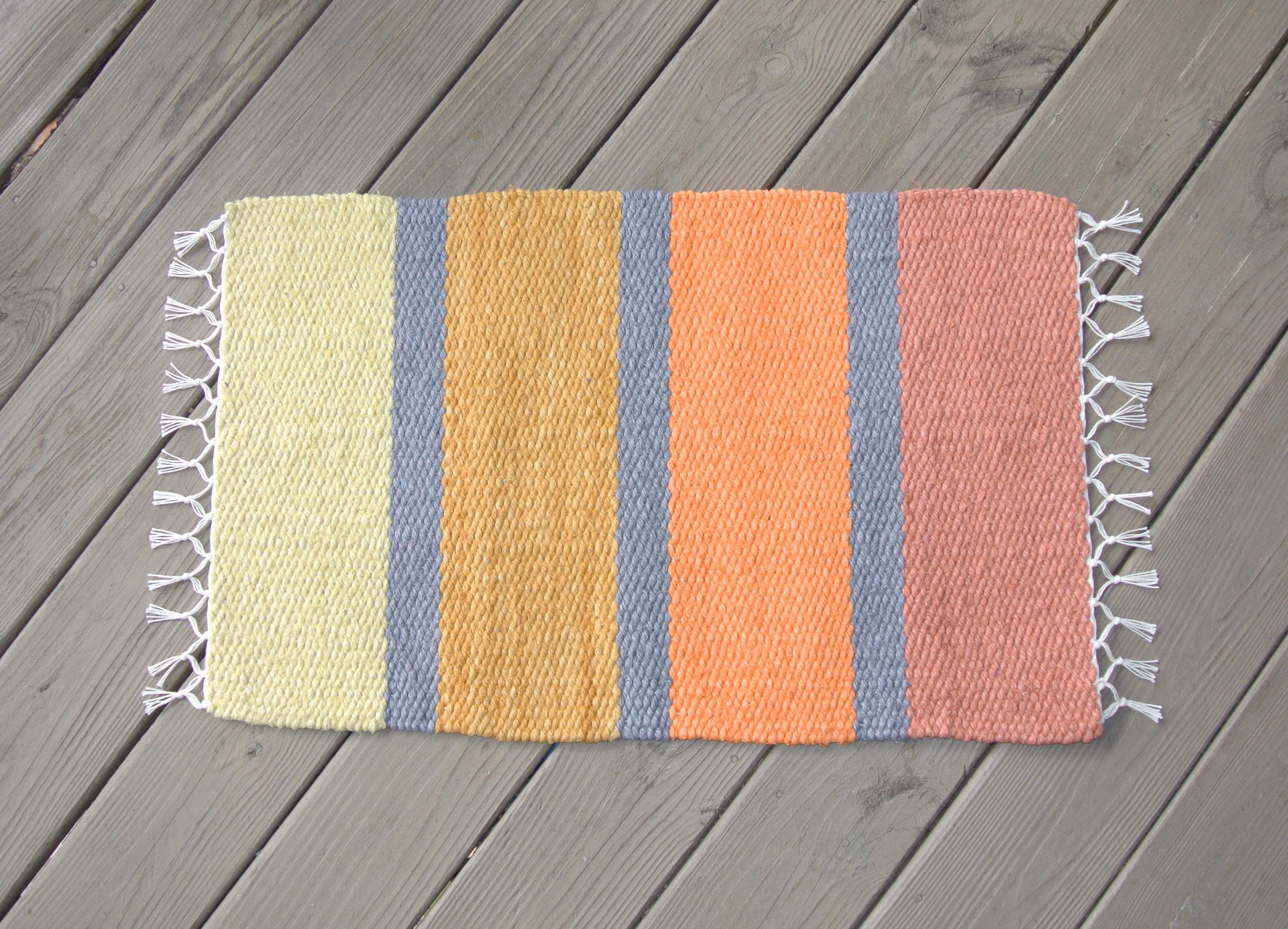 Hand Woven Rug - 18" X 30"- Warm Tones and Charcoal or Made-to-order ...