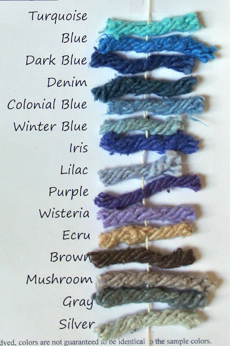 Hand Dyed Cotton Rug Yarn Sample Card - Etsy
