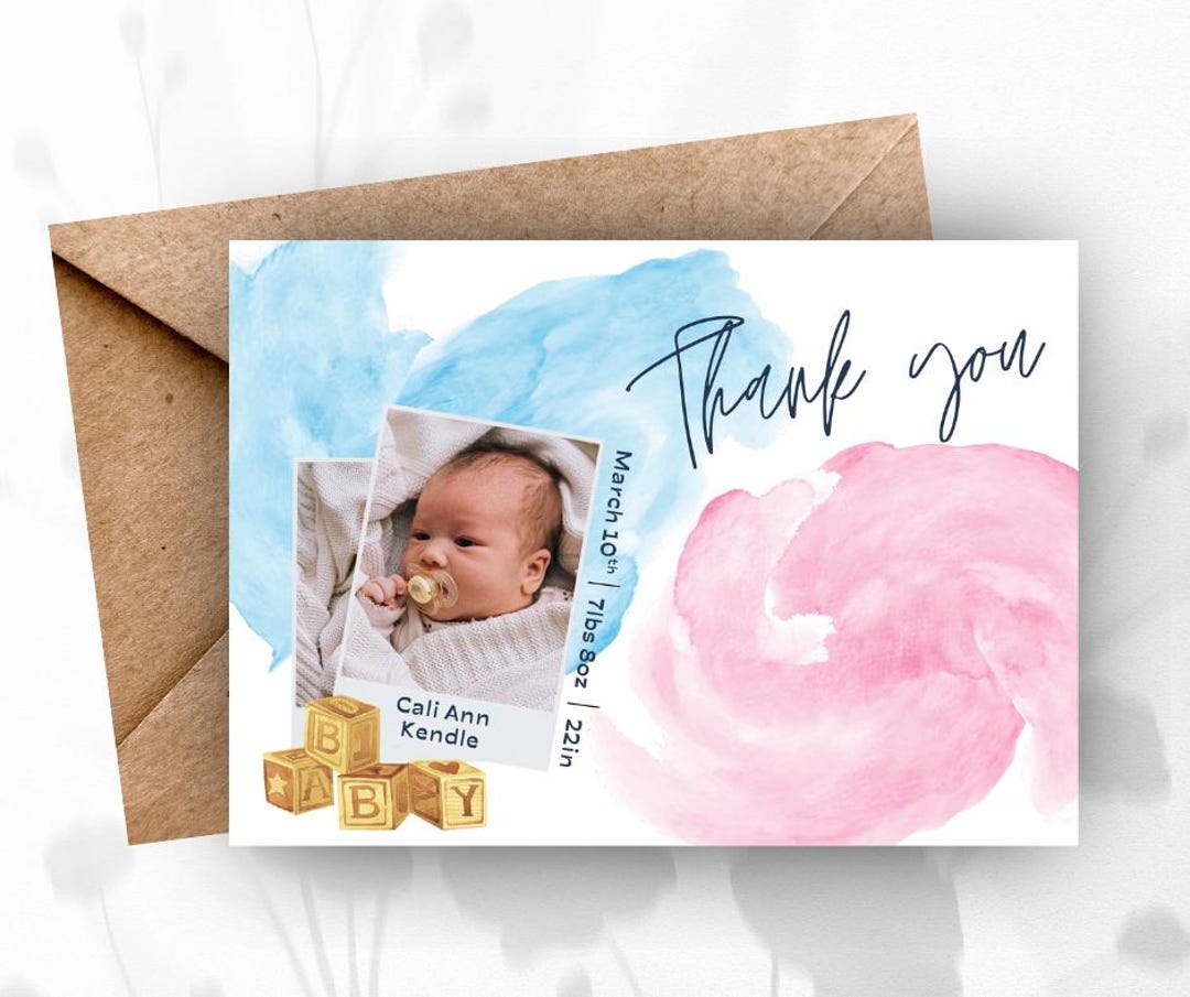 Gender Reveal Baby Shower Thank You - Etsy