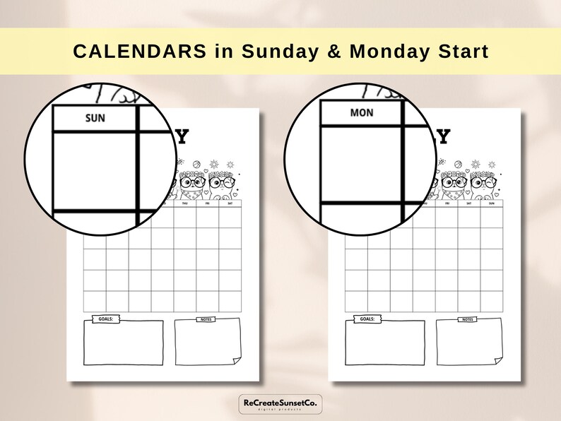 July Title Page and Calendar, Printable Calendar, Cat Theme, Digital ...
