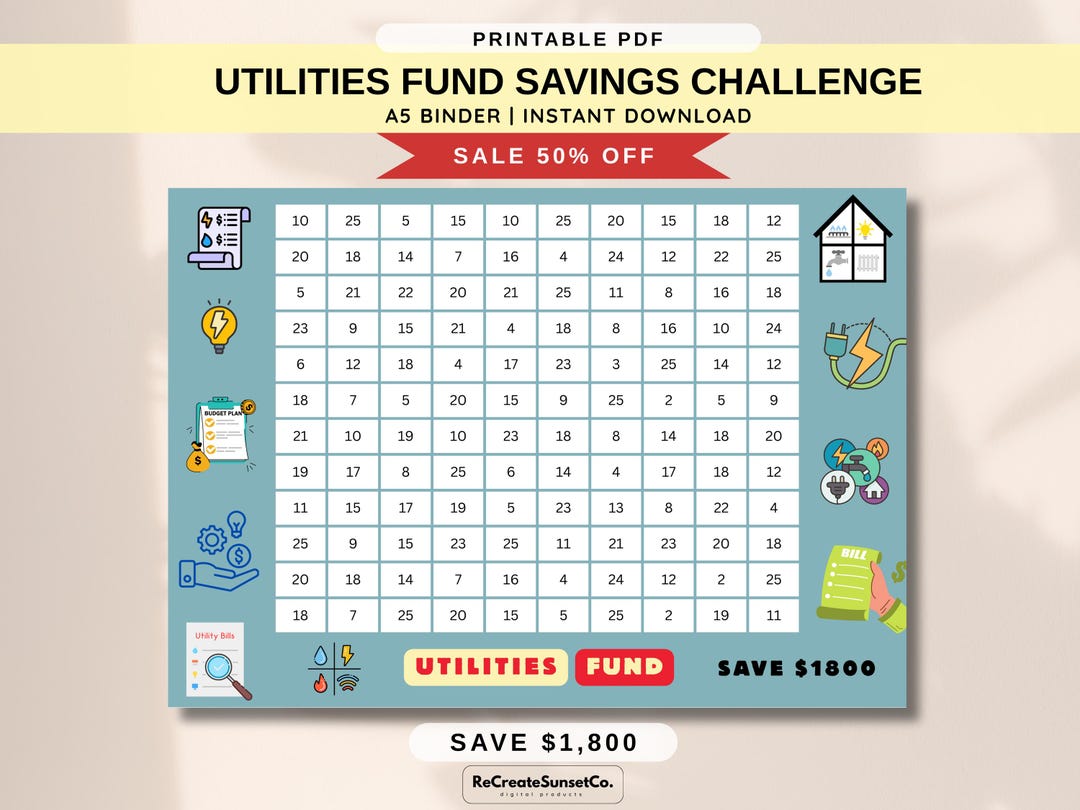 Utilities Fund Savings Challenge 2026 Savings Challenge Save 1800 A5 ...