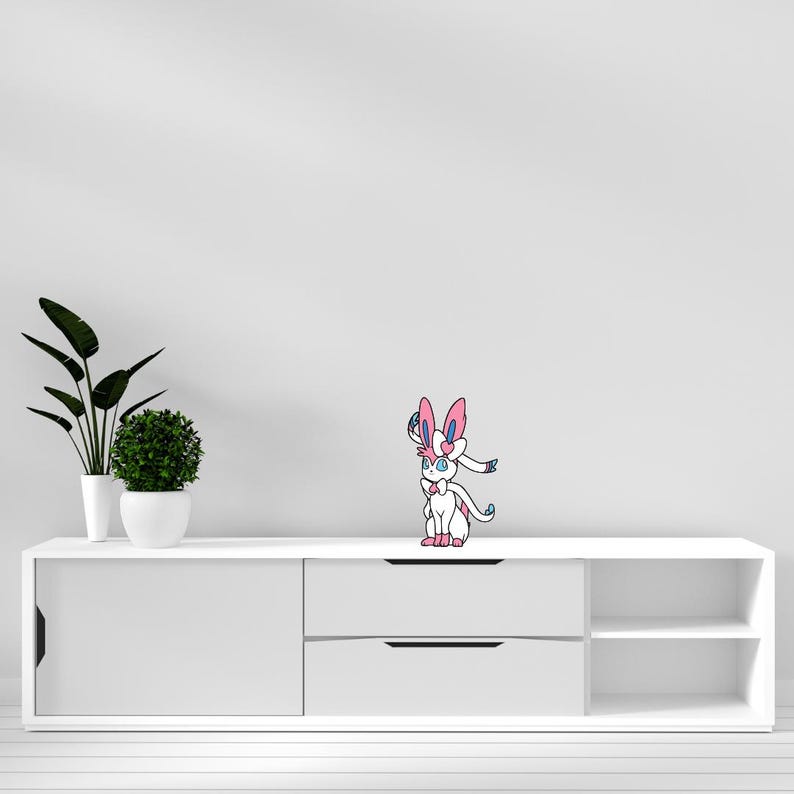 Sylveon Pokemon SVG File, Eeveelution 3D Layered Art for Cricut, Fairy ...