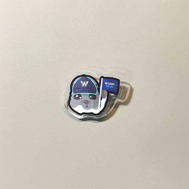 Williams F1 Hamster Meme Pin Funny Racing Accessory 1.5 Inch Acrylic ...