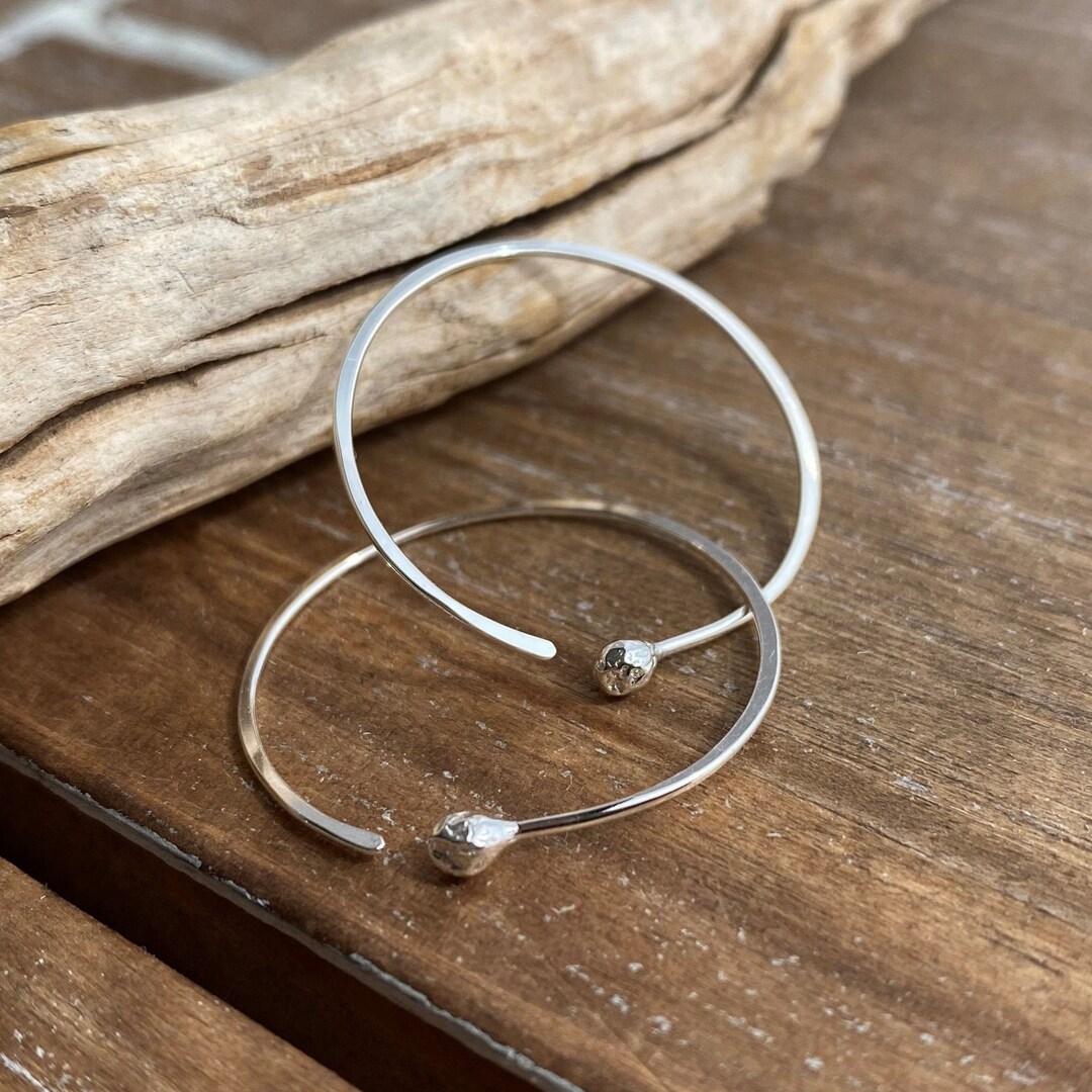 Large Silver Hoops Sterling Silver Earrings Open Hoops - Etsy