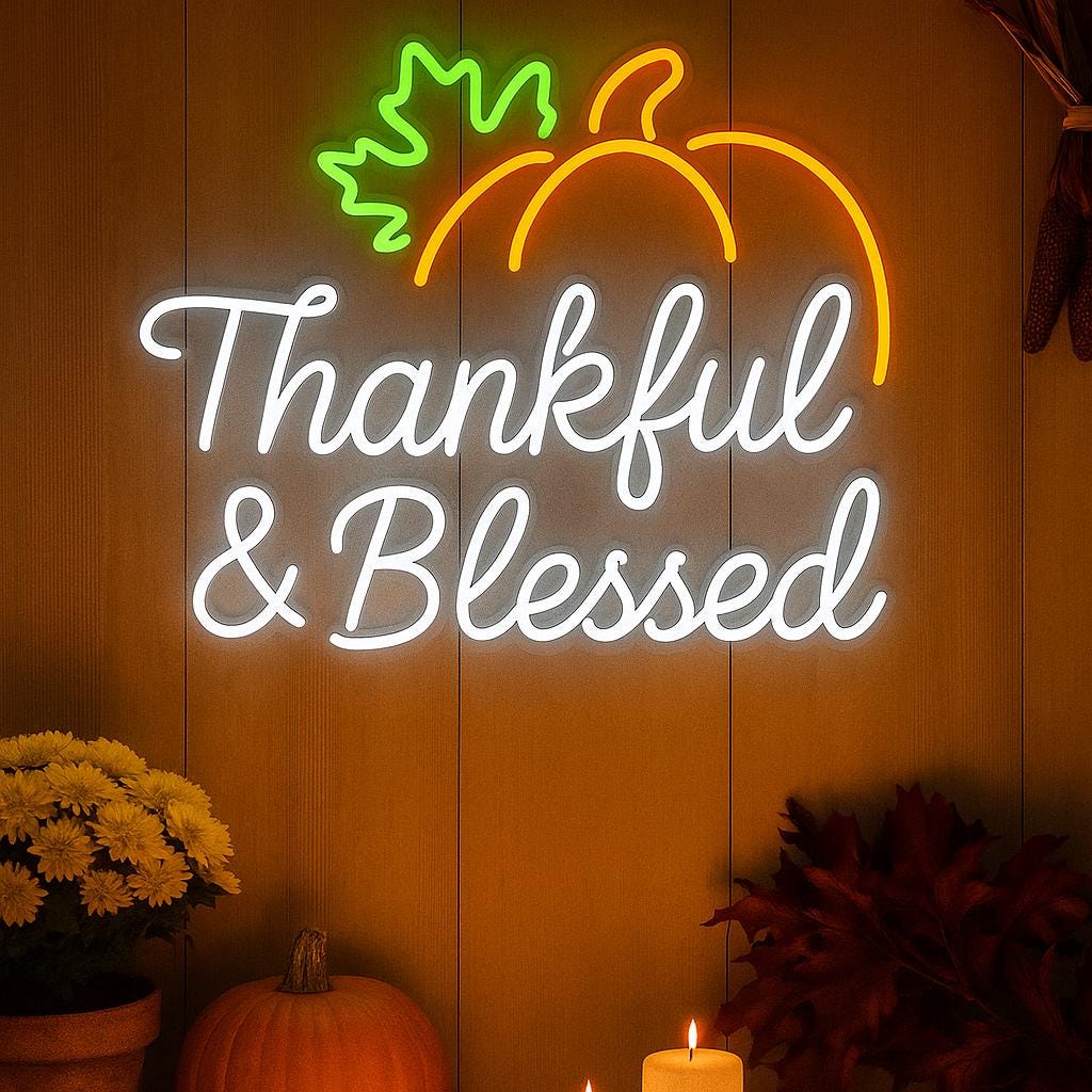 Thankful & Blessed Neon Sign – Thanksgiving LED Light Decor - Etsy