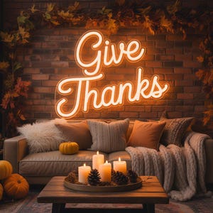 Custom Thanksgiving LED Neon Sign: Personalized Wedding, Home Decor ...