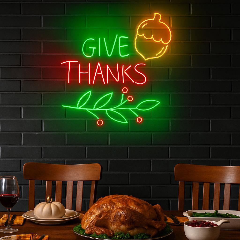 Thankful & Blessed Neon Sign – Thanksgiving LED Light Decor - Etsy